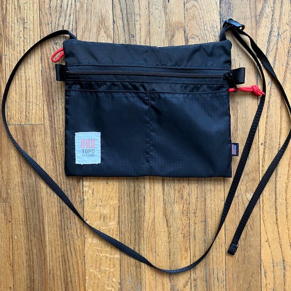 Topo Designs | Bags | Topo Designs Mountain Crossbody Bag Black Nylon ...